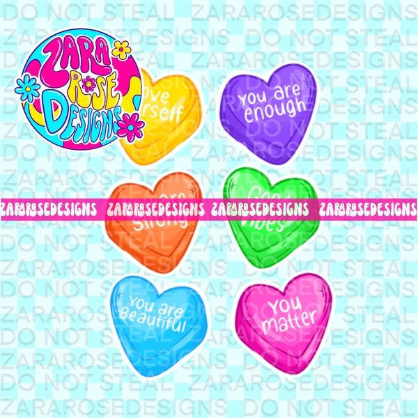 Affirmation Hearts Freebie – ZaraRoseDesigns