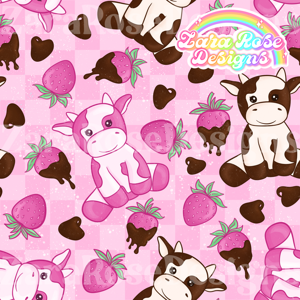 Chocolate Covered Strawberry Cows – ZaraRoseDesigns